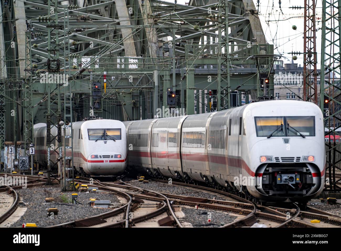 Track system in front of Cologne Central Station, Hohenzollern railway ...