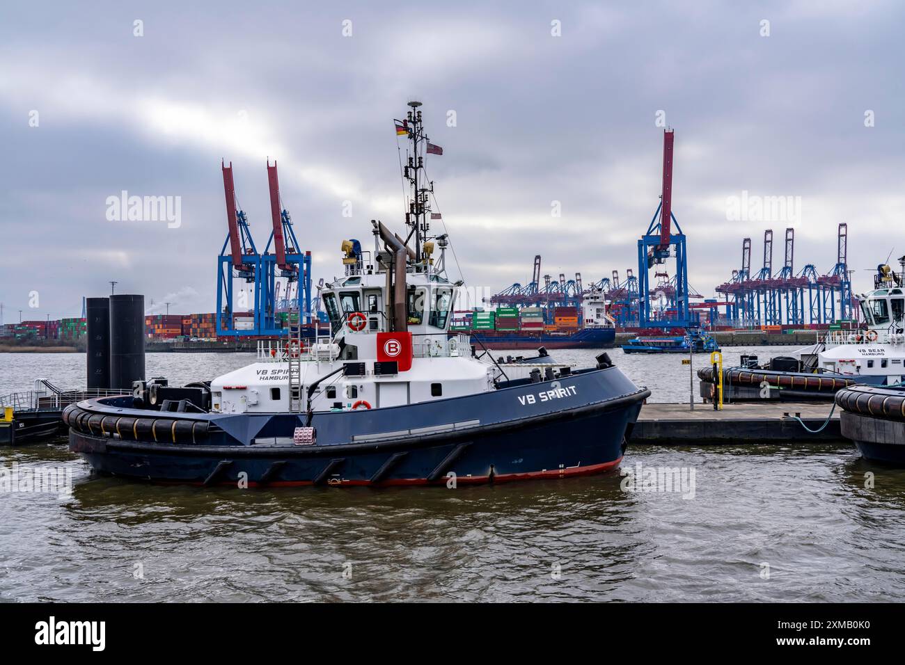 Port of Hamburg, HHLA Container Terminal Burchardkai, Athabaskakai, on ...
