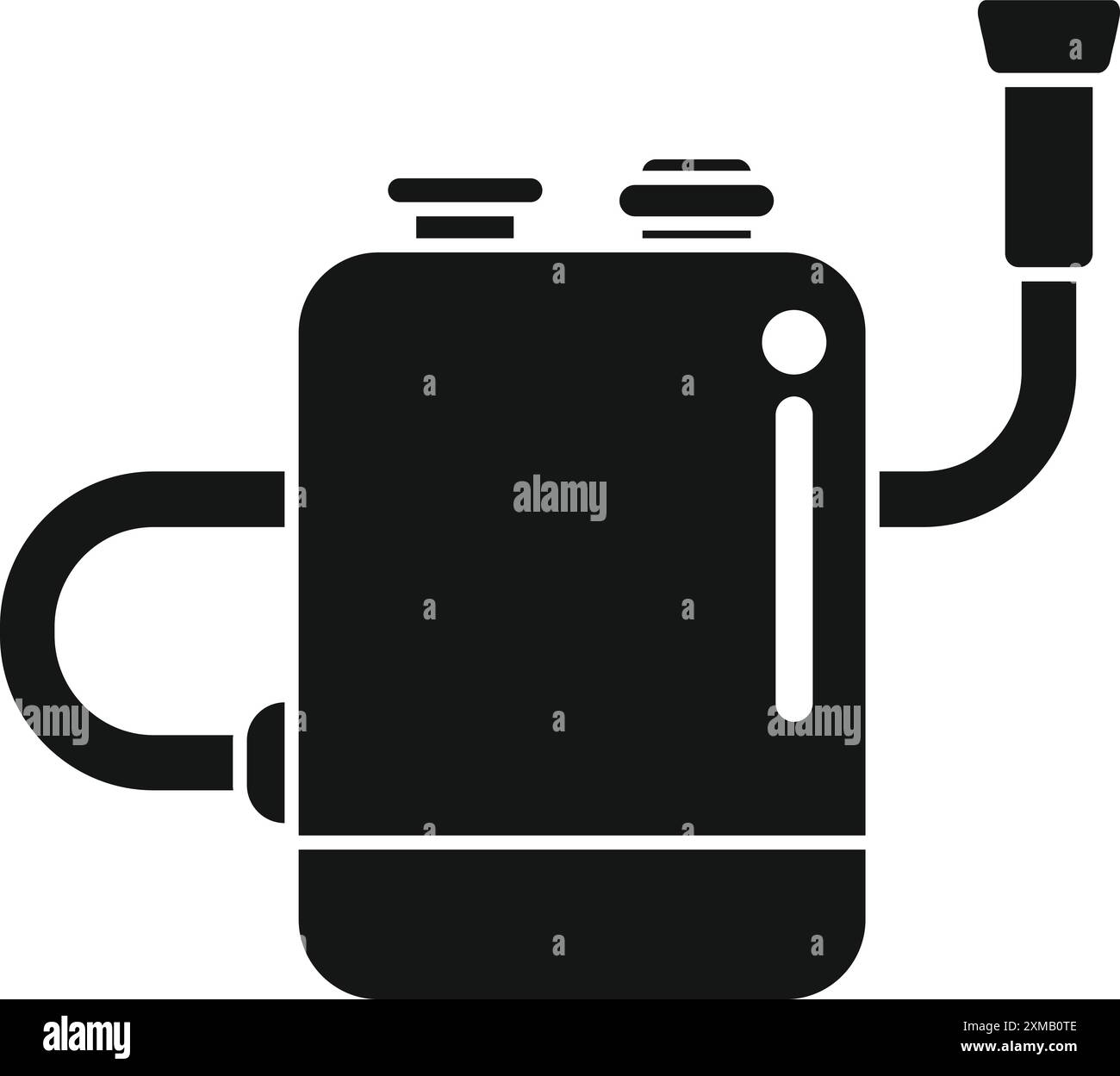Black silhouette icon of a professional disinfecting fogger machine ...