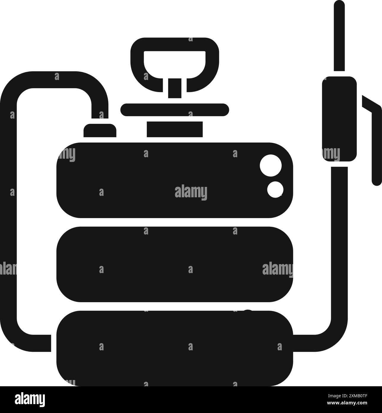Black glyph icon for fumigation equipment used by exterminators to ...
