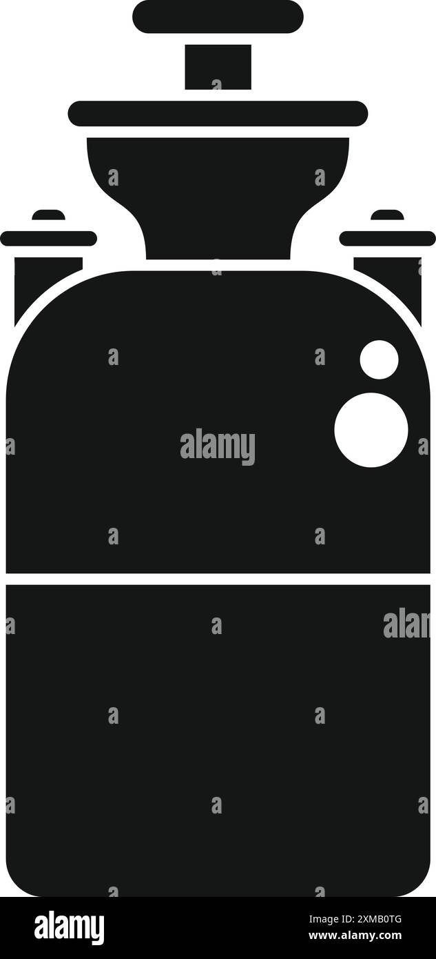 Black silhouette of a home trash compactor reducing waste volume Stock ...