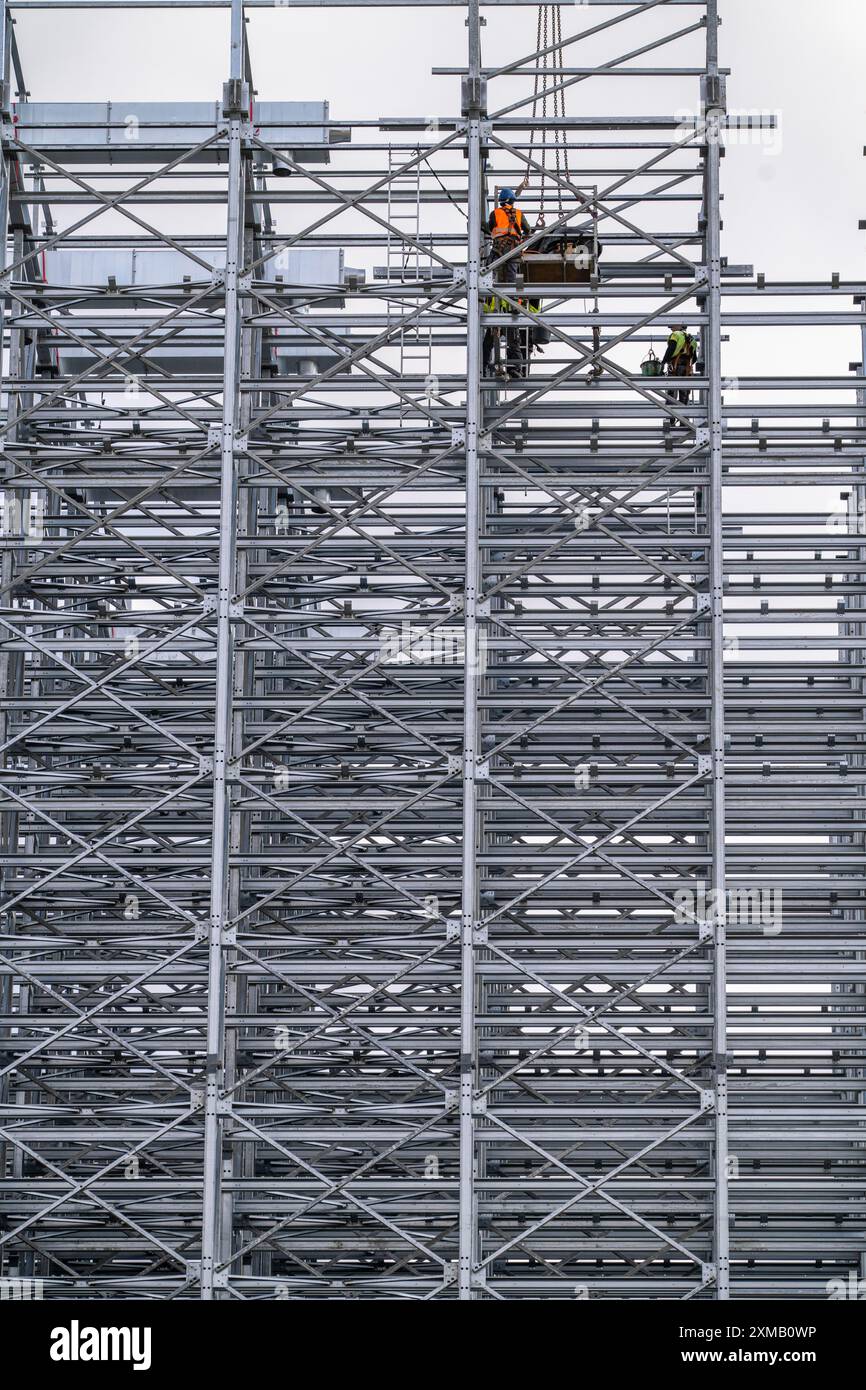 Construction of a high-bay warehouse, storage system for high space ...