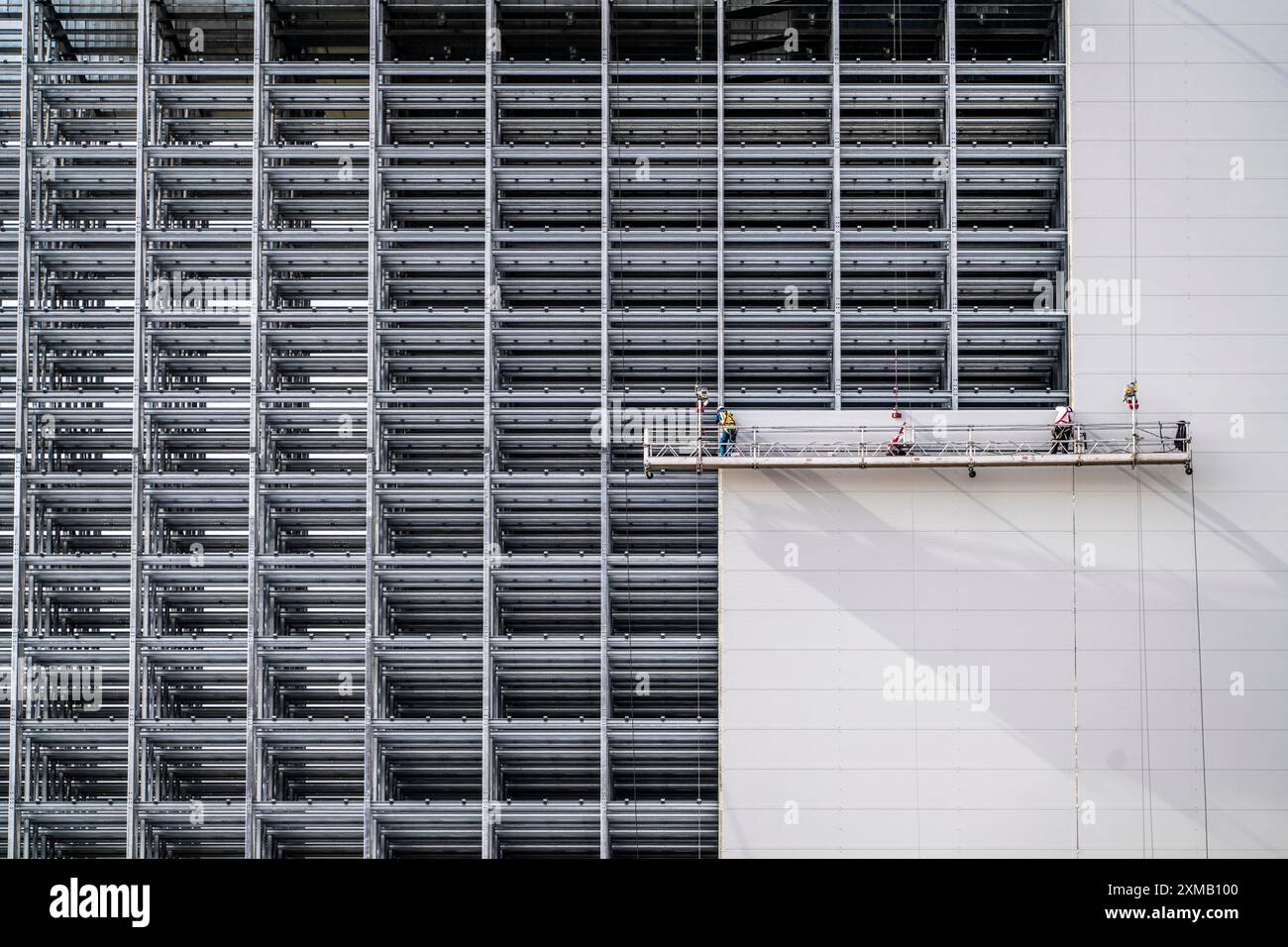 Construction of a high-bay warehouse, storage system for high space ...