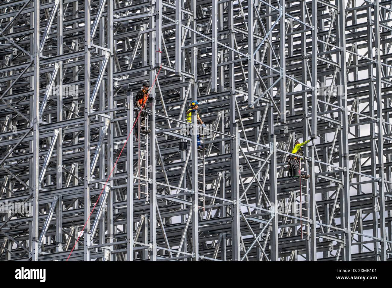 Construction of a high-bay warehouse, storage system for high space ...