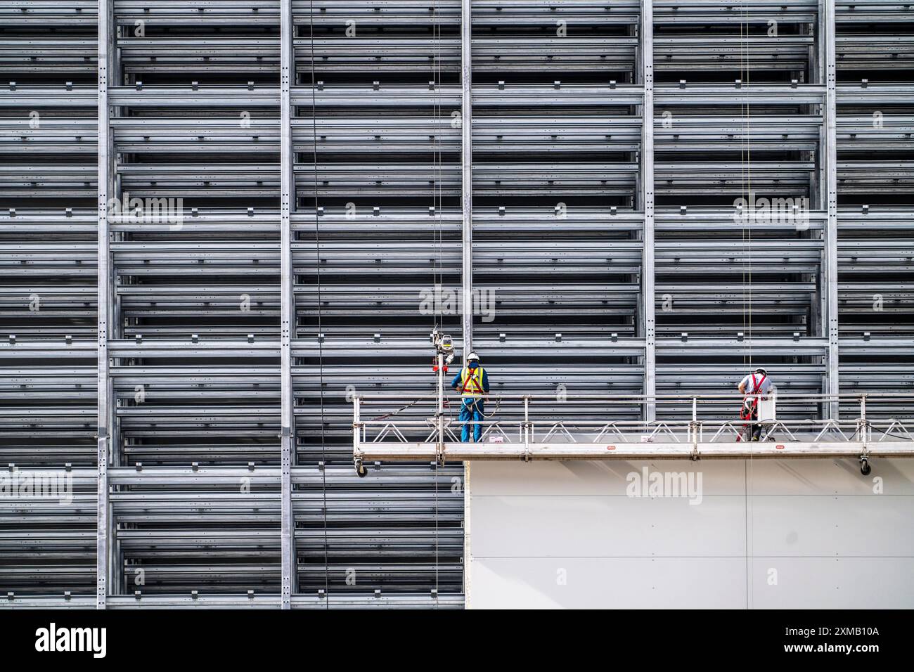 Construction of a high-bay warehouse, storage system for high space ...