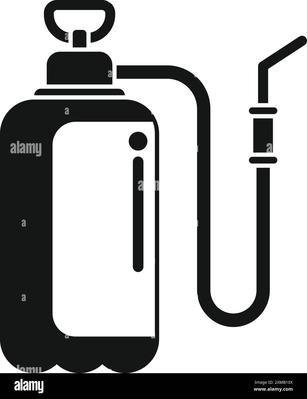 Black silhouette of a garden pressure sprayer, a tool for applying ...