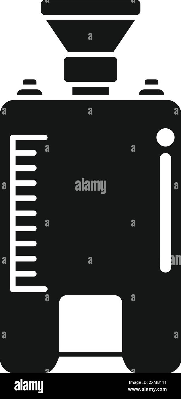 Black solid icon for a plastic extruder machine processing raw material ...
