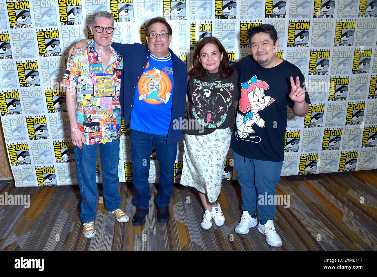 Bob Bergen, Jeff Bergman, Candi Milo und Eric Bauza beim Photocall zu ...