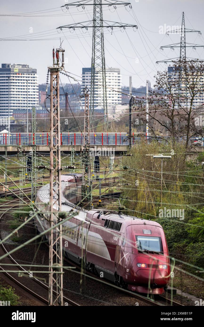 Eurostar train on the railway line between Muelheim an der Ruhr, in the ...