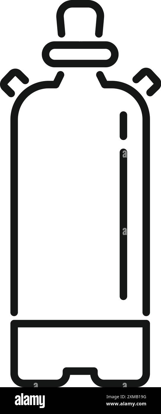 Simple, bold outline icon of an oxygen tank, commonly used for scuba ...