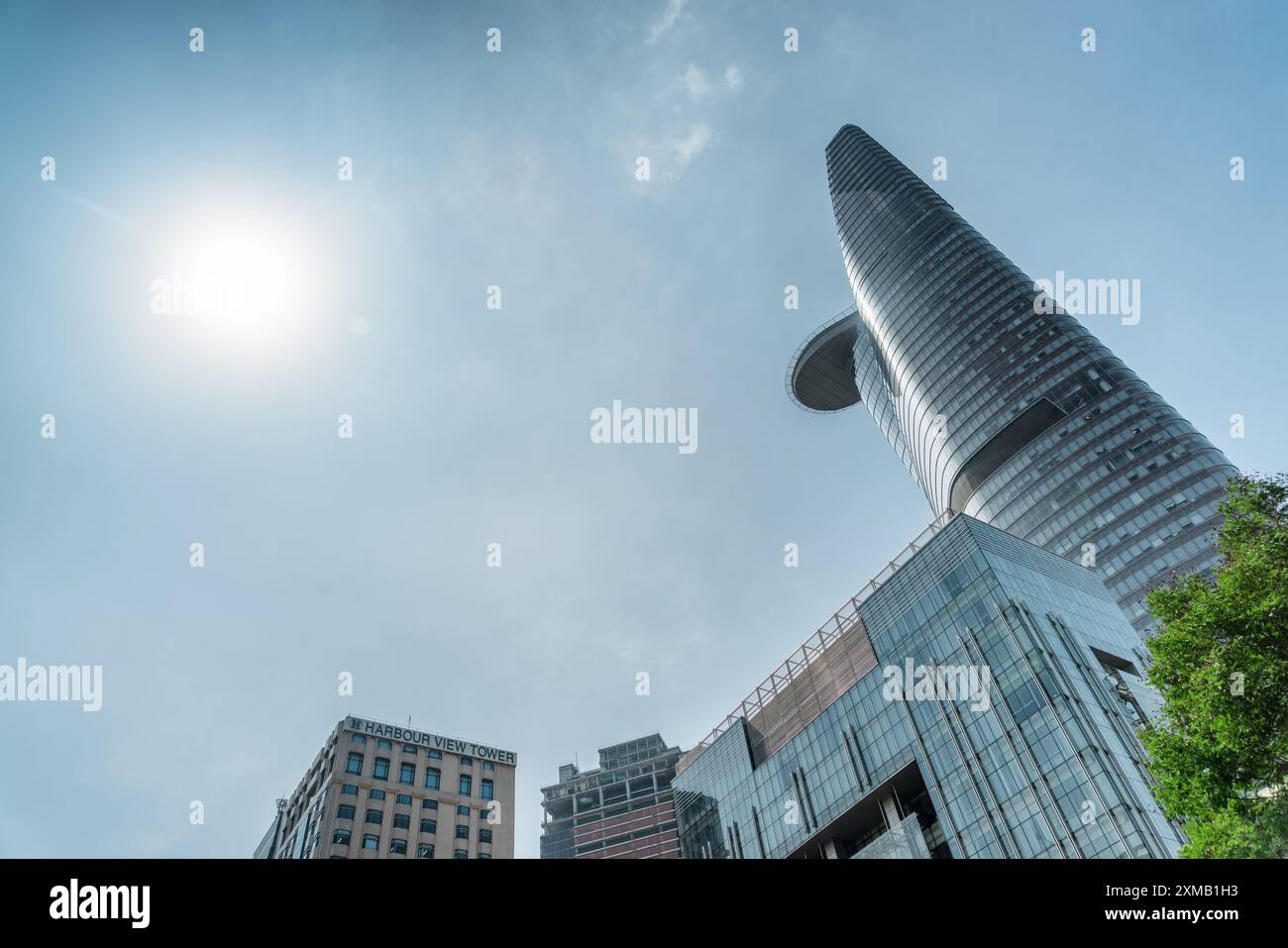 Bottom view of modern buildings and famous skyscraper, Vietnam Stock ...