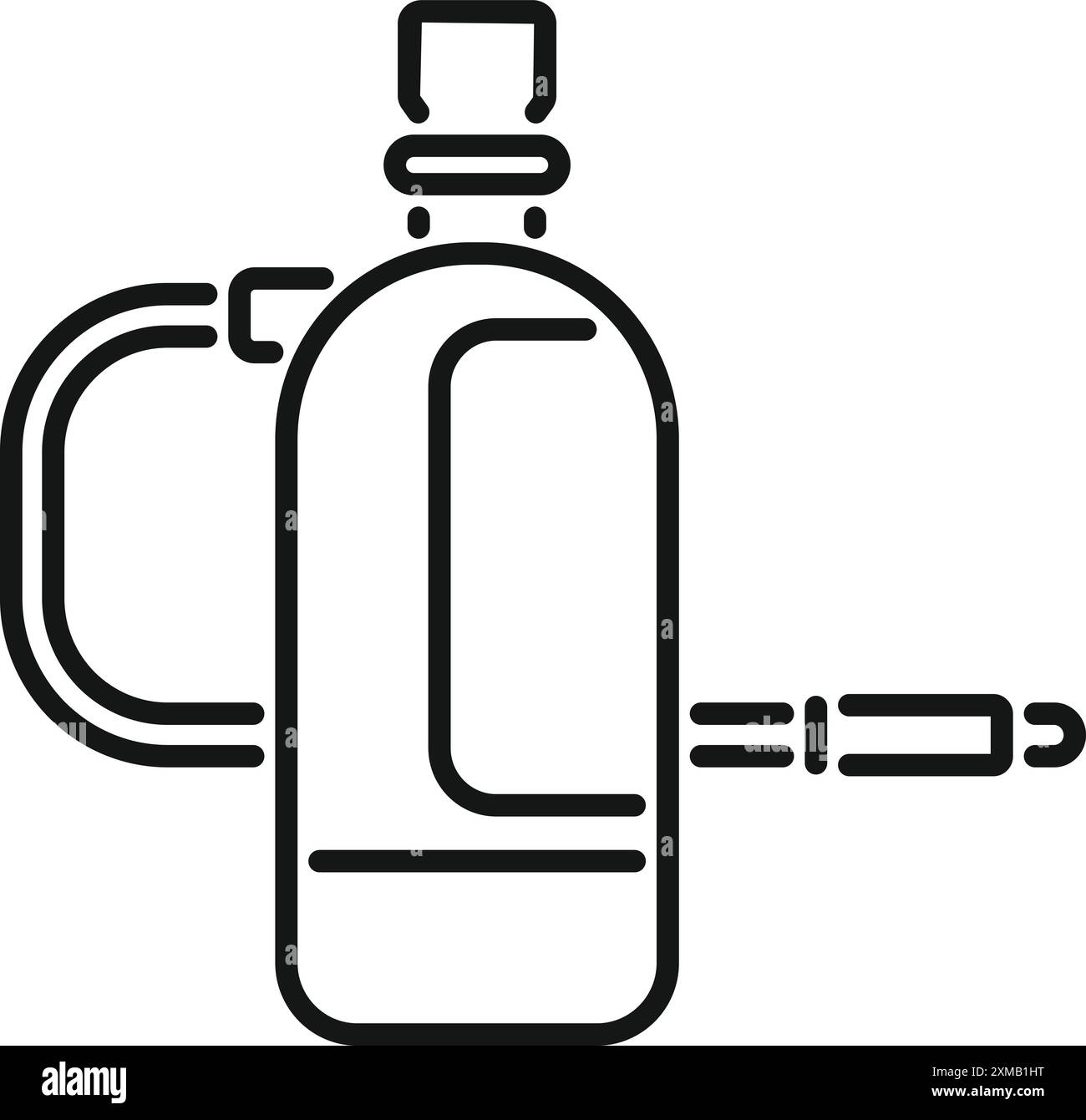 Line drawing of a plastic bottle bong with a lighter, representing the ...