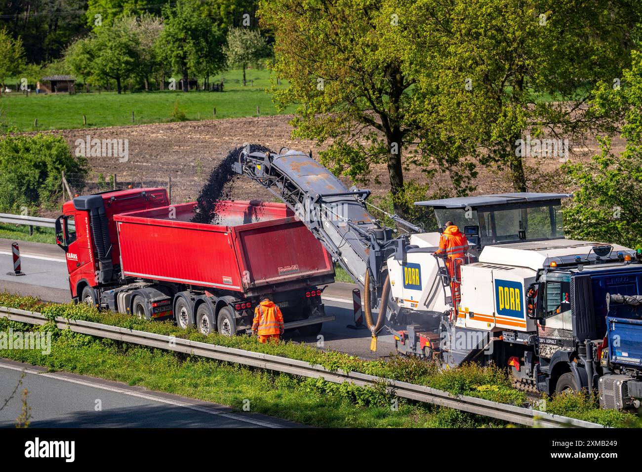 Motorway construction site on the A3 between Huenxe and Emmerich, in ...