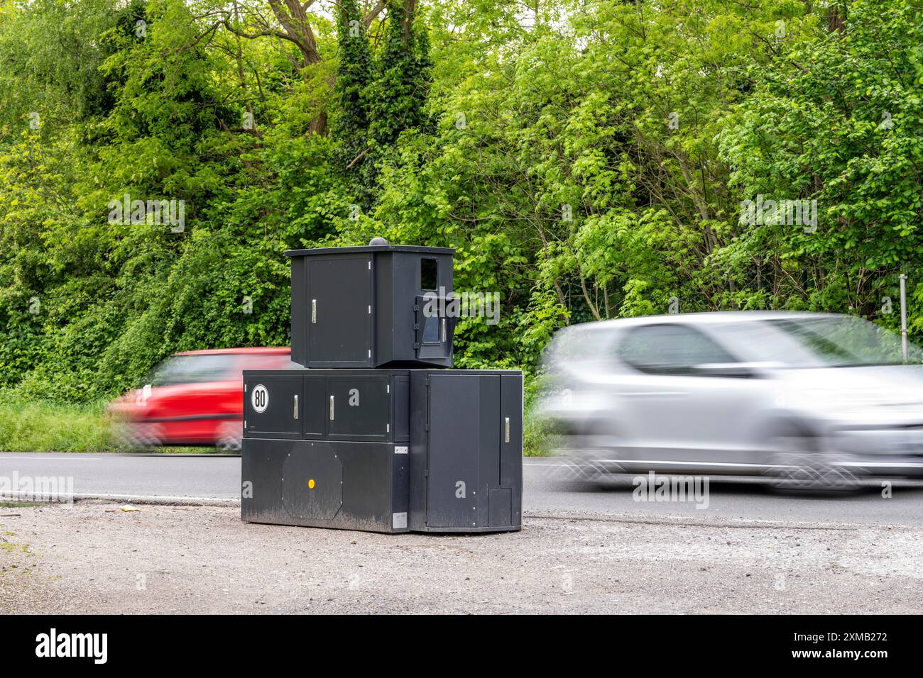 Semi-stationary speed camera on the B227, Hattinger Strasse, used by ...