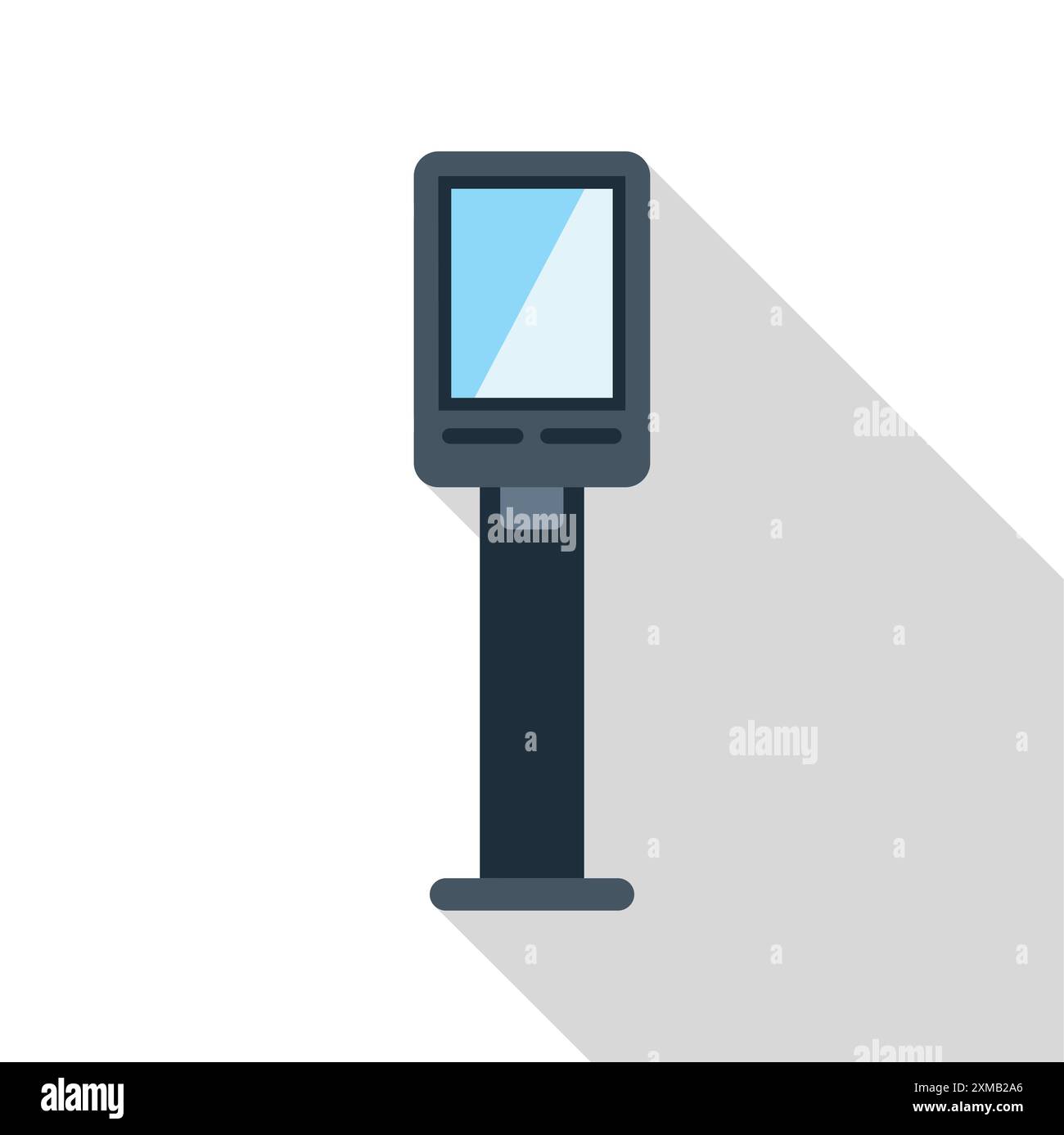 Digital information kiosk with blank screen displaying important ...