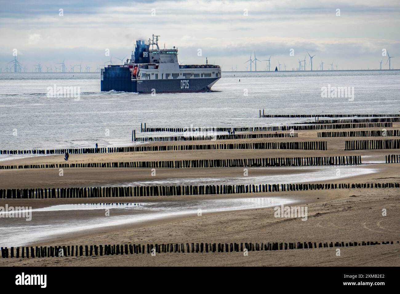 The DFDS cargo ferry Begonia Seaways, loaded with lorry trailer and new ...