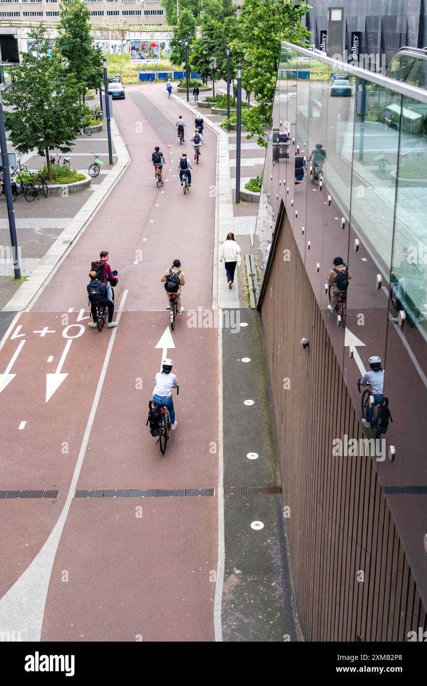 Entrance and exit of the bicycle car park at Utrecht Centraal station ...