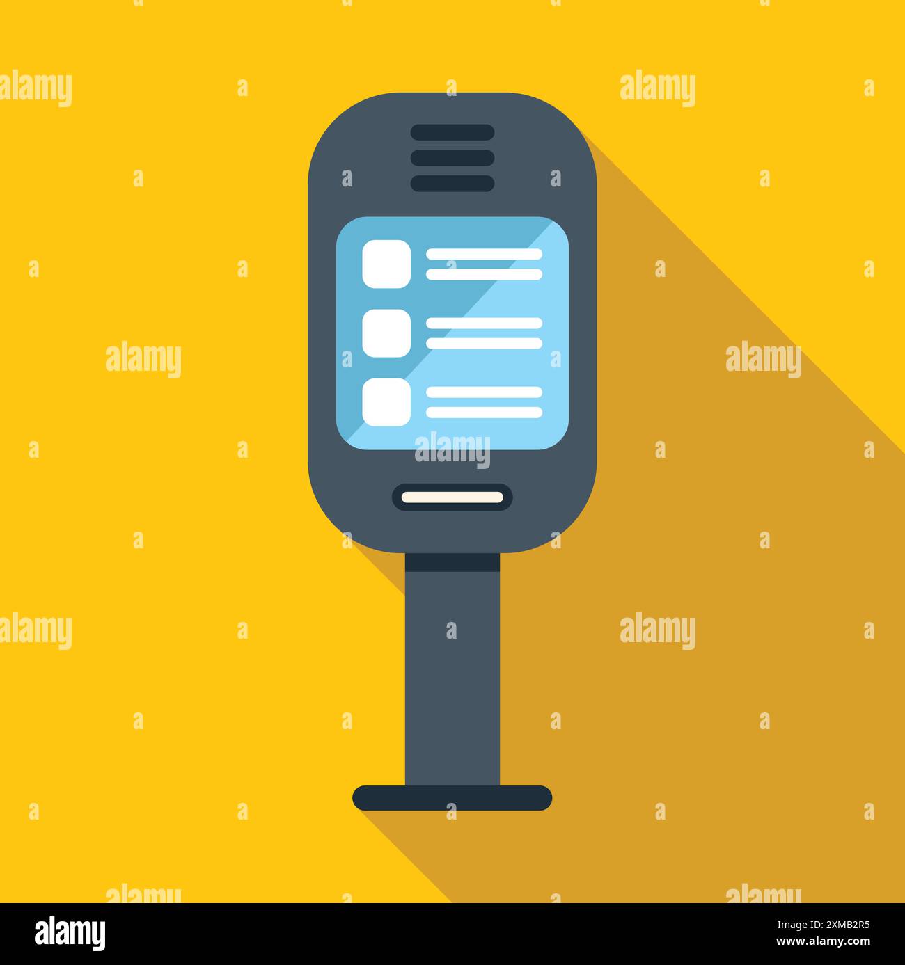 Modern digital information kiosk is displaying important public data on ... Modern digital information kiosk is displaying important public data on ...