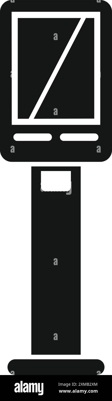 Simple icon of a digital information kiosk providing public access ... Simple icon of a digital information kiosk providing public access ...