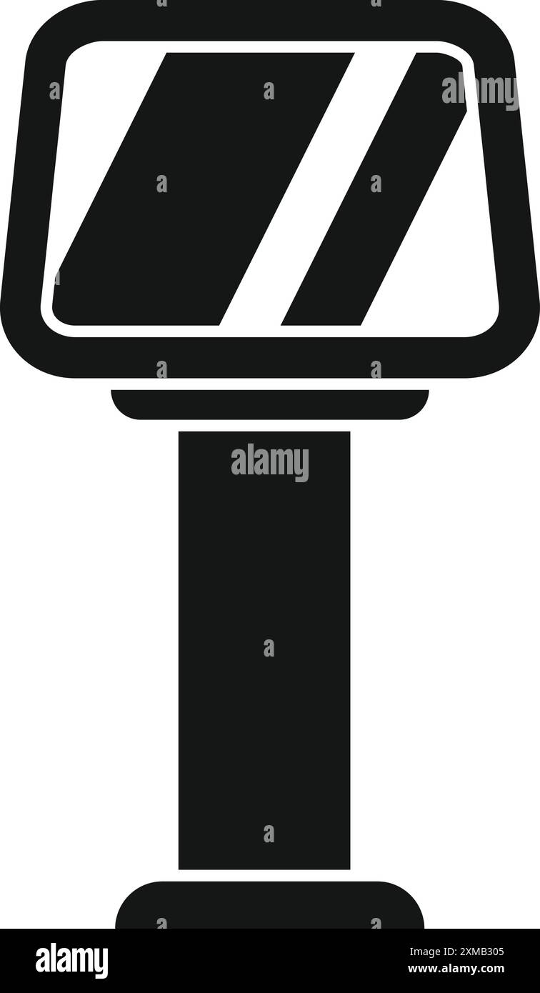 Black silhouette of a parking meter with a digital screen, ideal for ...