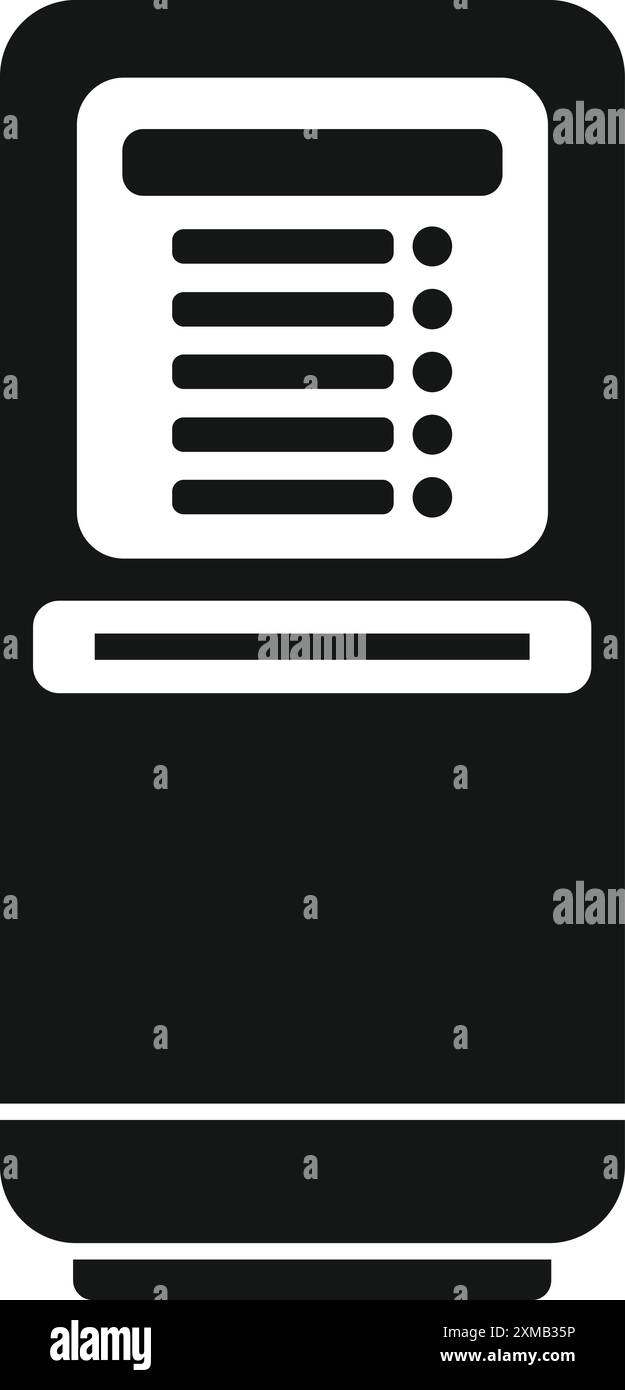 Simple icon of a self service payment terminal accepting contactless ...