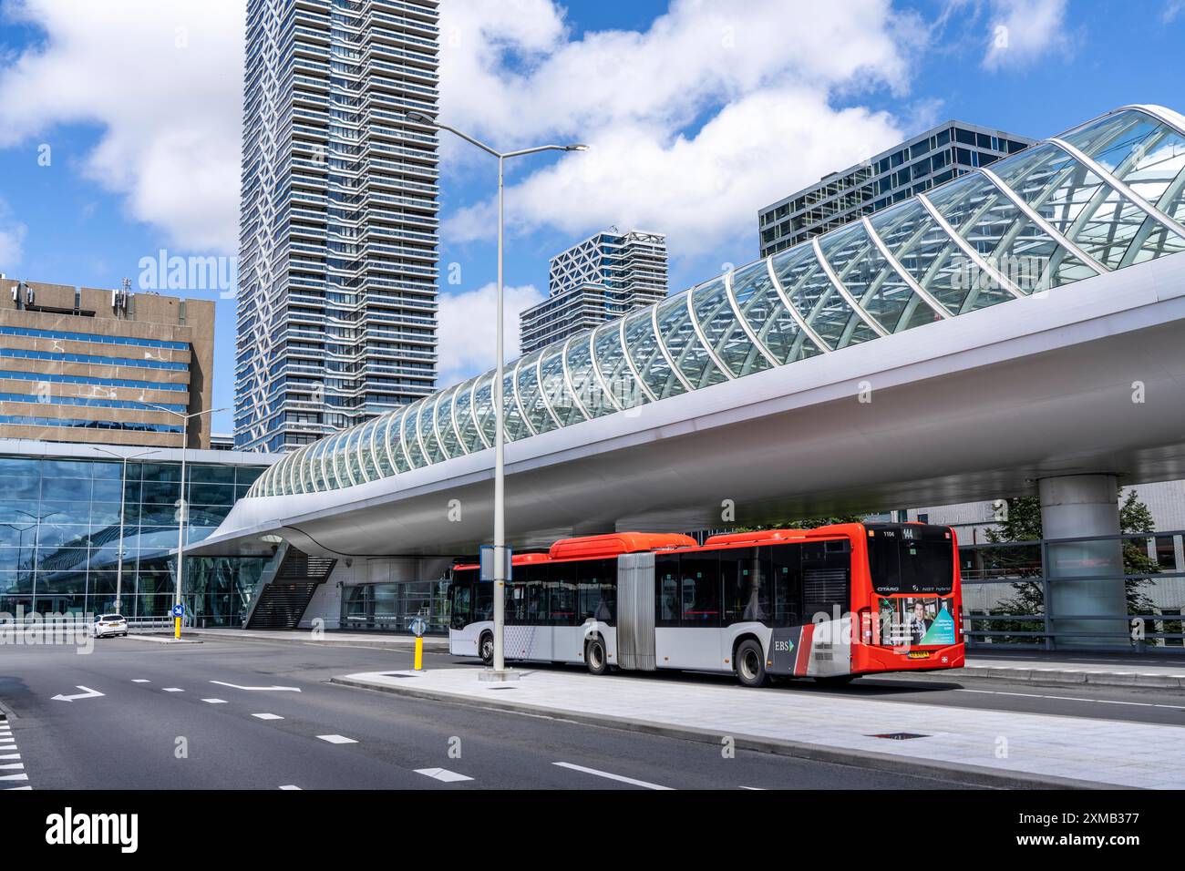 Bus station, public transport connection at The Hague Central Station, Centraal Station ...
