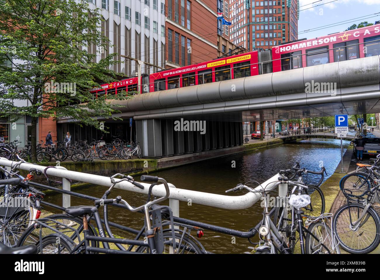 City centre, bridge for local transport over the Prinsessgracht, at The ...