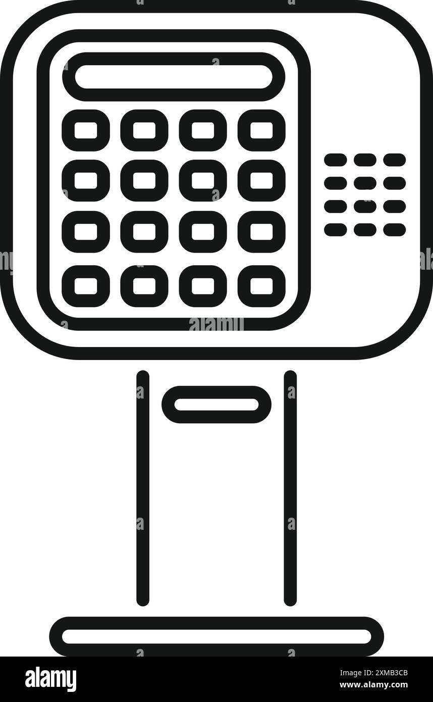 Electronic payment terminal standing on a counter accepting a contactless payment Stock Vector ...