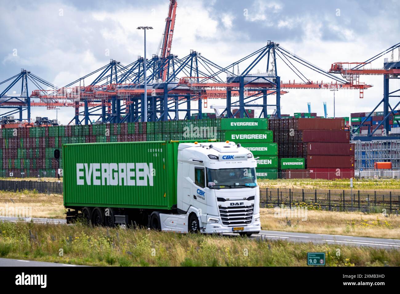 The seaport of Rotterdam, Netherlands, deep-sea port Maasvlakte 2, on a ...