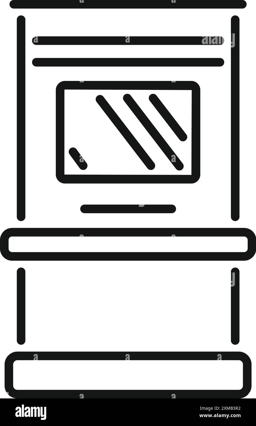 Line drawing of an atm machine standing ready for banking transactions Stock Vector Image & Art ...