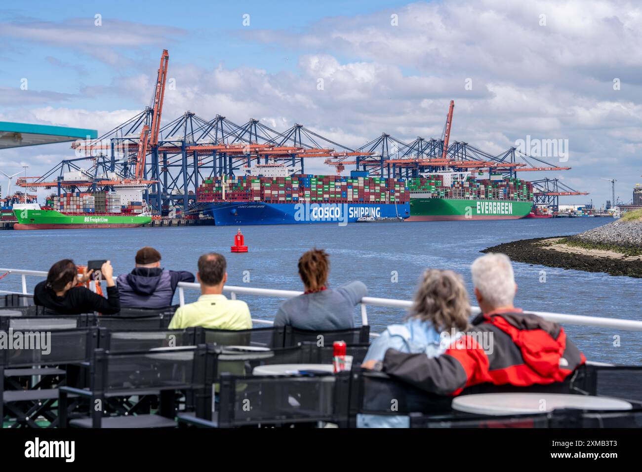 Harbour tour in the seaport of Rotterdam, Maasvlakte 2, container ...