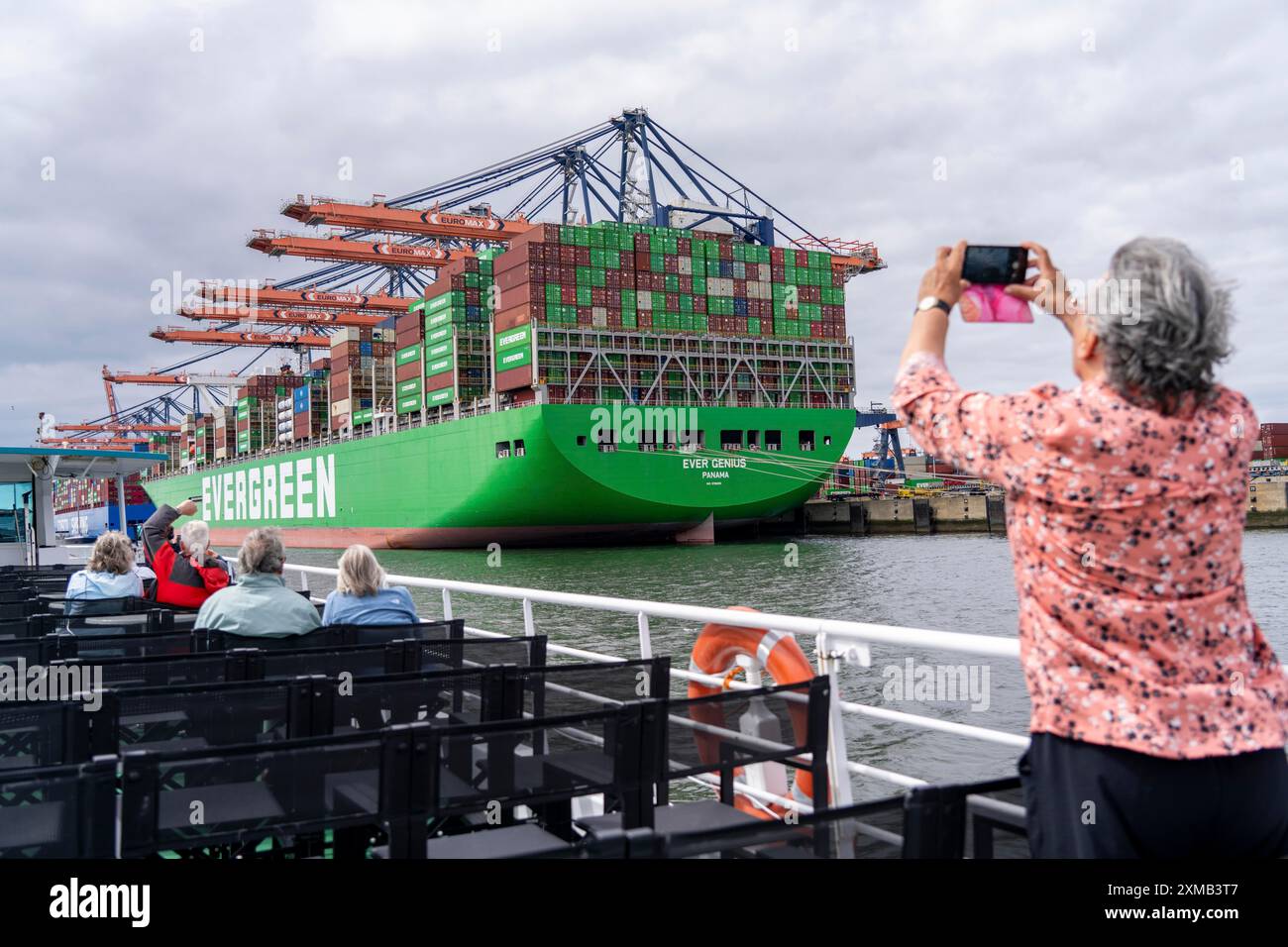 Harbour tour in the seaport of Rotterdam, Maasvlakte 2, container ...