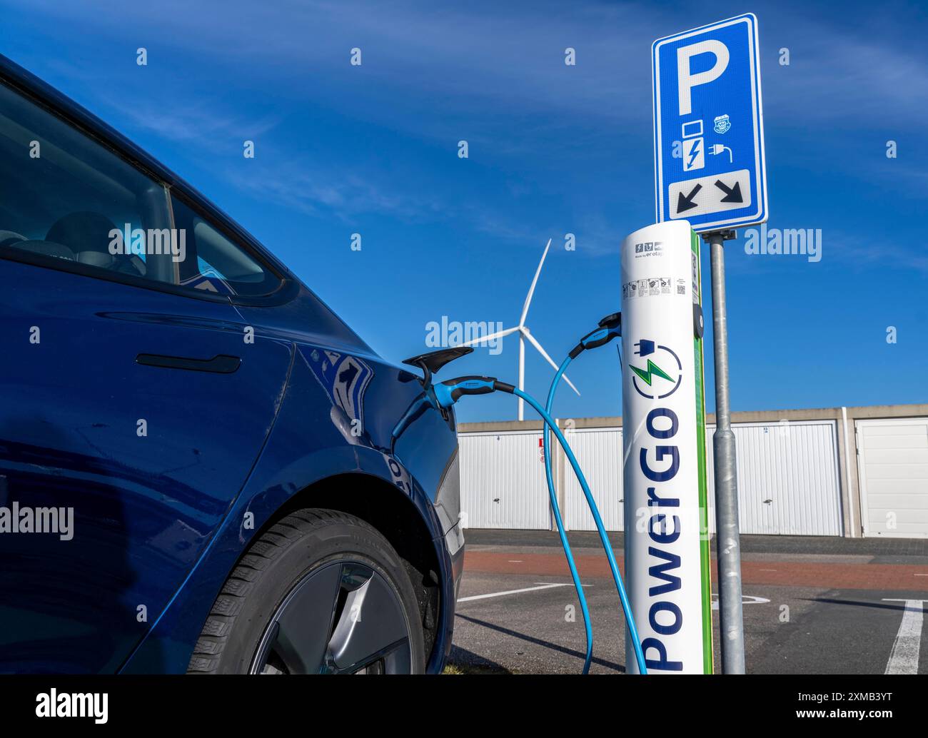 Electric car fast charging station, from the Dutch provider PowerGo, in ...