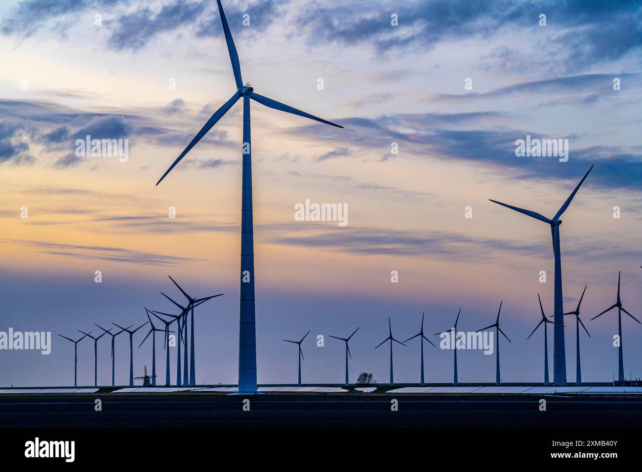 Windmill Poldermolen De Goliath stands between the high-tech wind ...