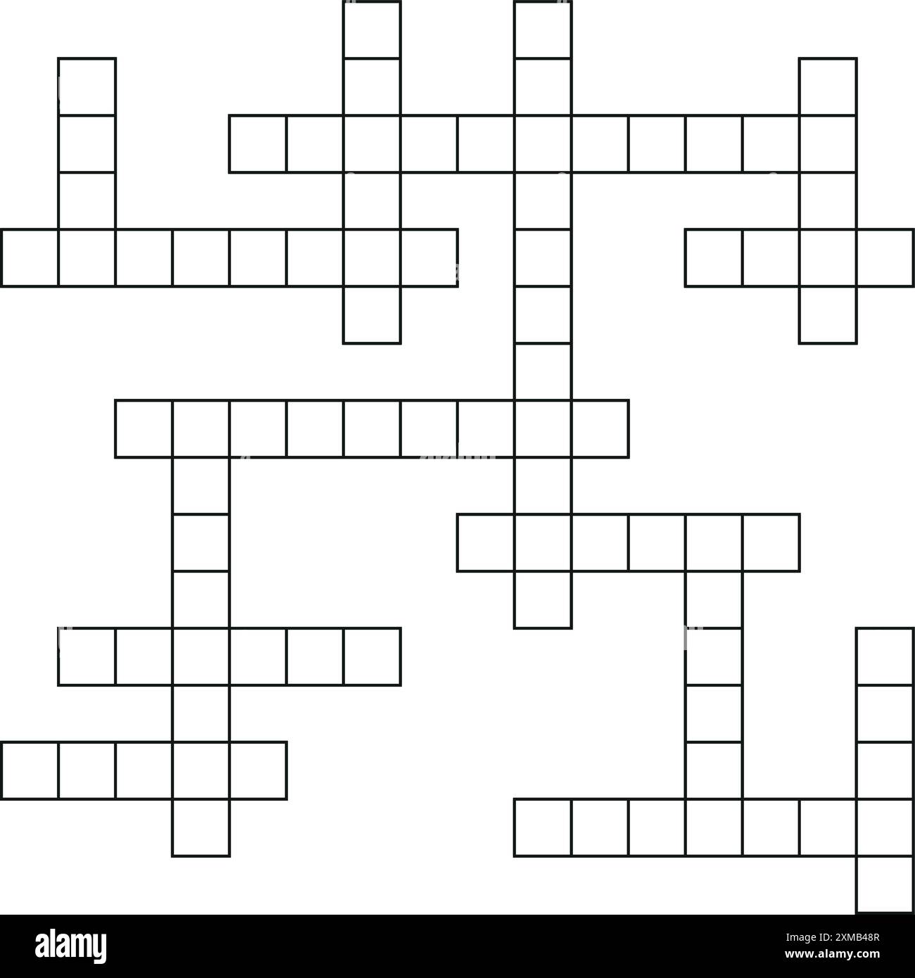 Crossword puzzle template with blank word grid. pattern for newspaper ...