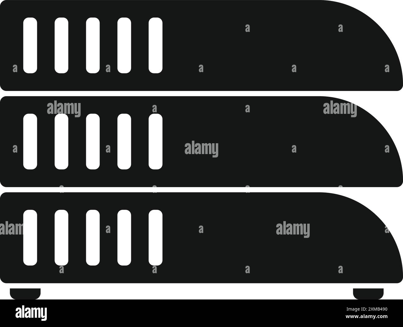 Black server rack icon representing data storage and processing capabilities Stock Vector Image ...