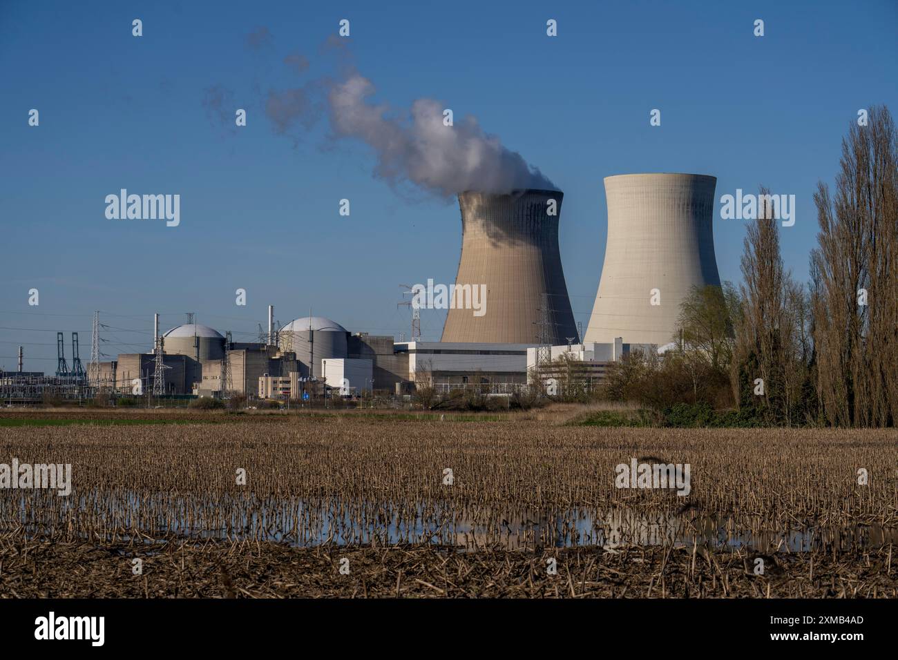 The Doel nuclear power plant on the Scheldt, one of two nuclear power ...