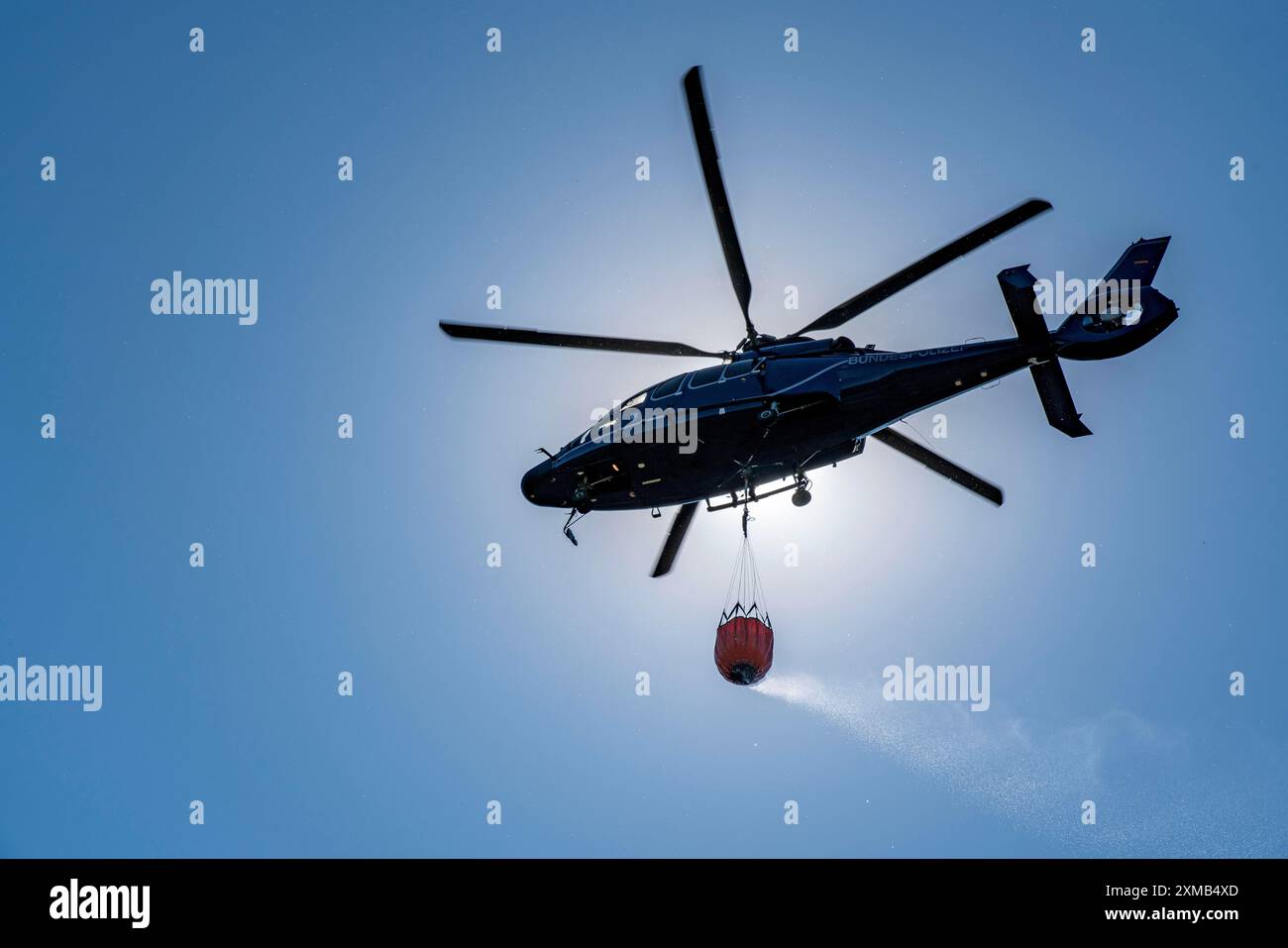 Forest fire in the German-Dutch border region near Niederkruechten ...