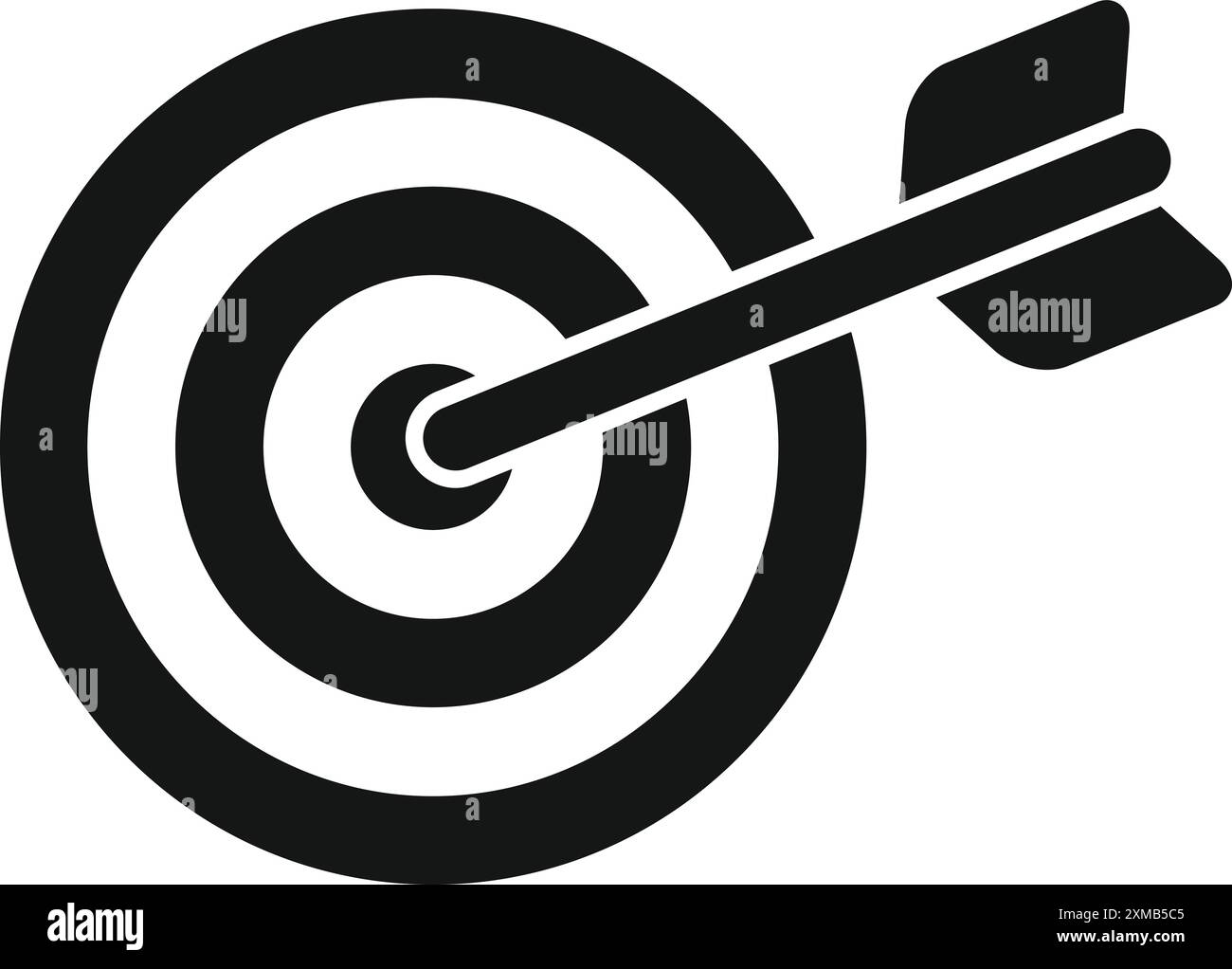 Stylized icon of an arrow hitting the center of a target representing ...