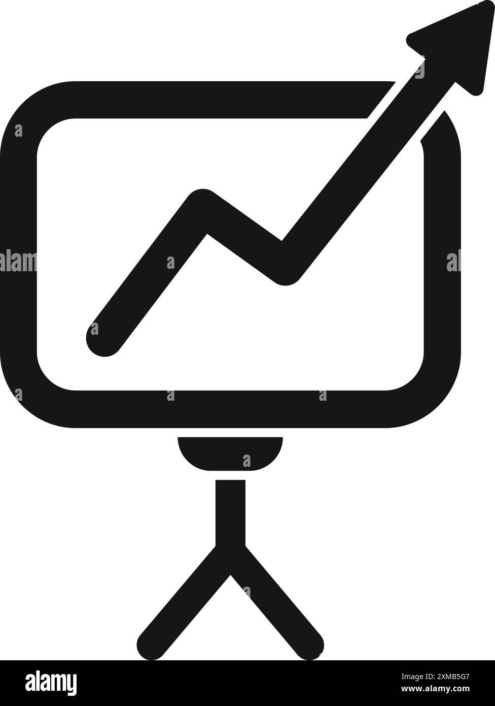Simple icon representing a business flipchart displaying a growing arrow chart Stock Vector ...