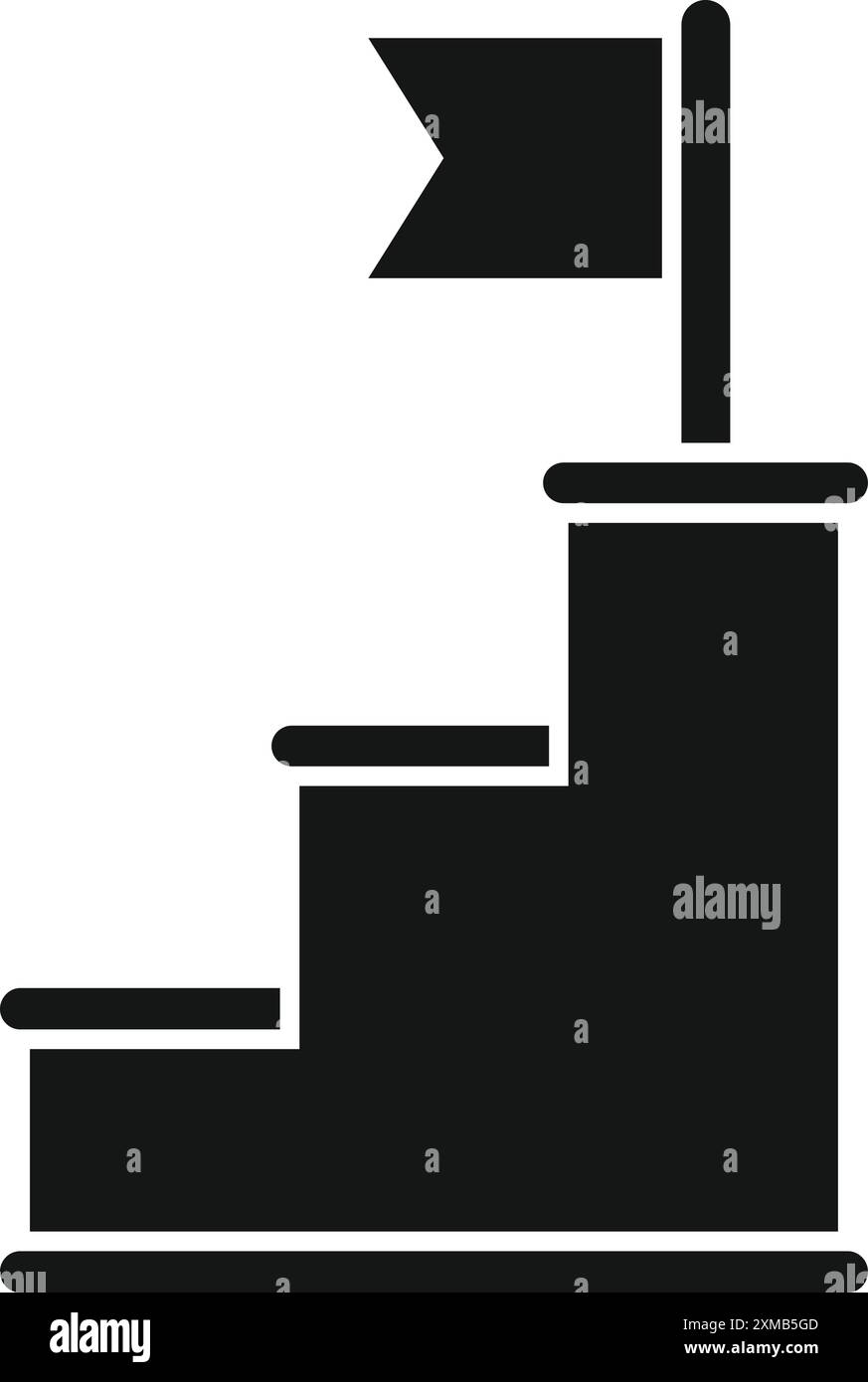 Simple icon representing a winners podium with a flag, ideal for ...