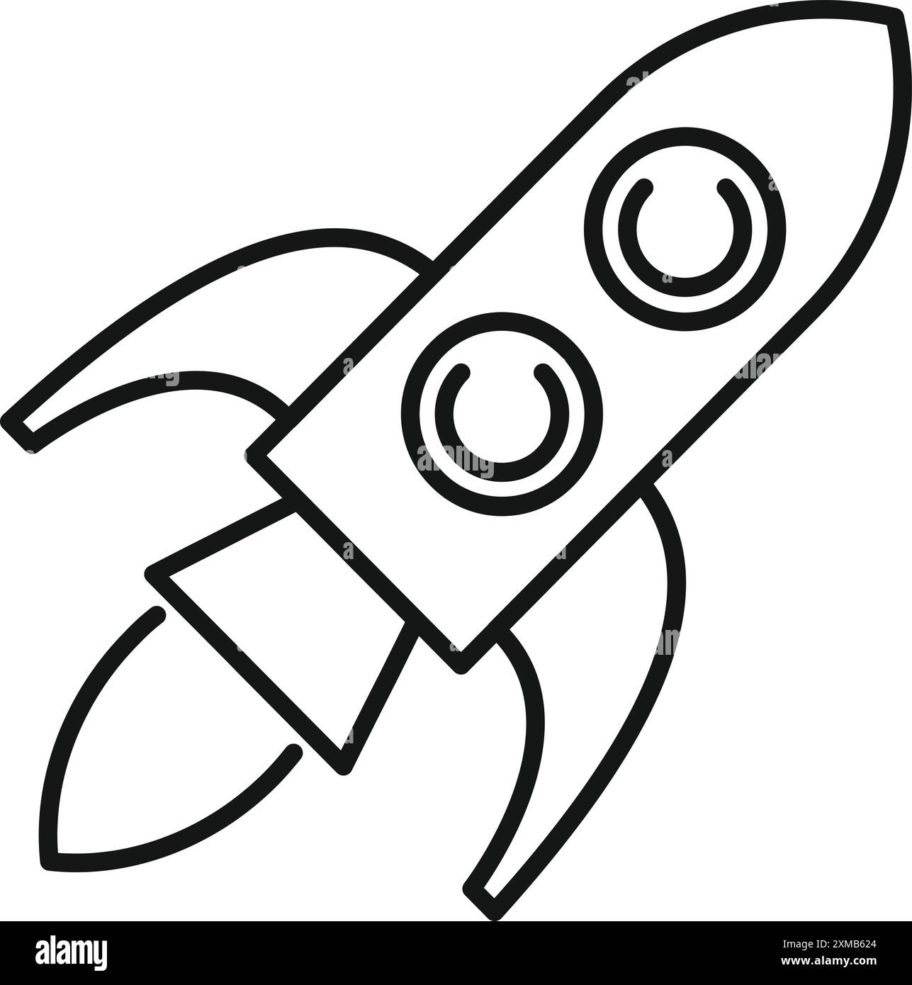 Line drawing of a spaceship taking off from the earth Stock Vector ...