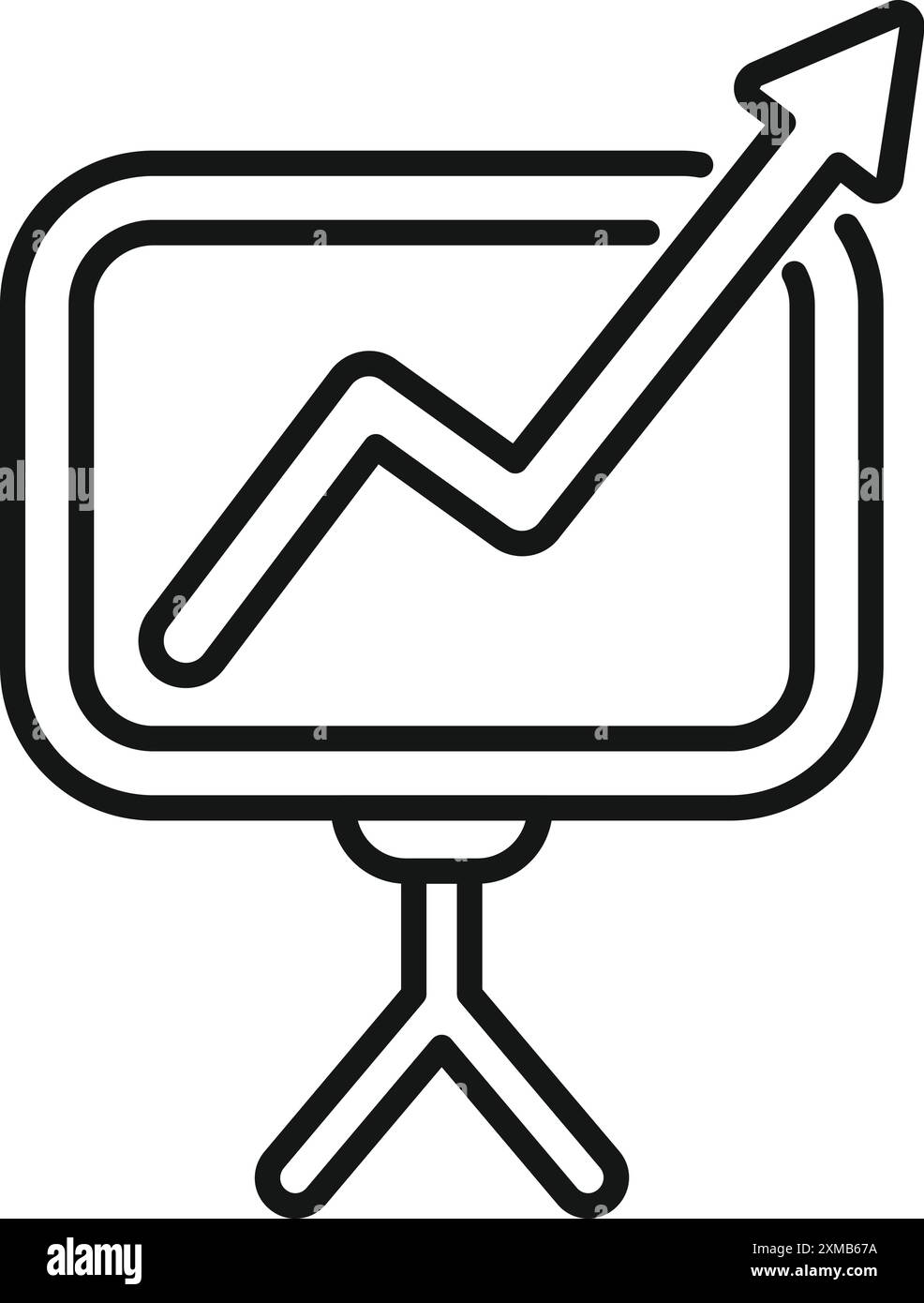 Line chart is going up symbolizing growing business results on ...