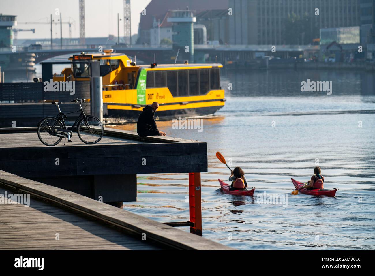 Water bus, kayaks in the harbour of Copenhagen, Denmark Stock Photo - Alamy