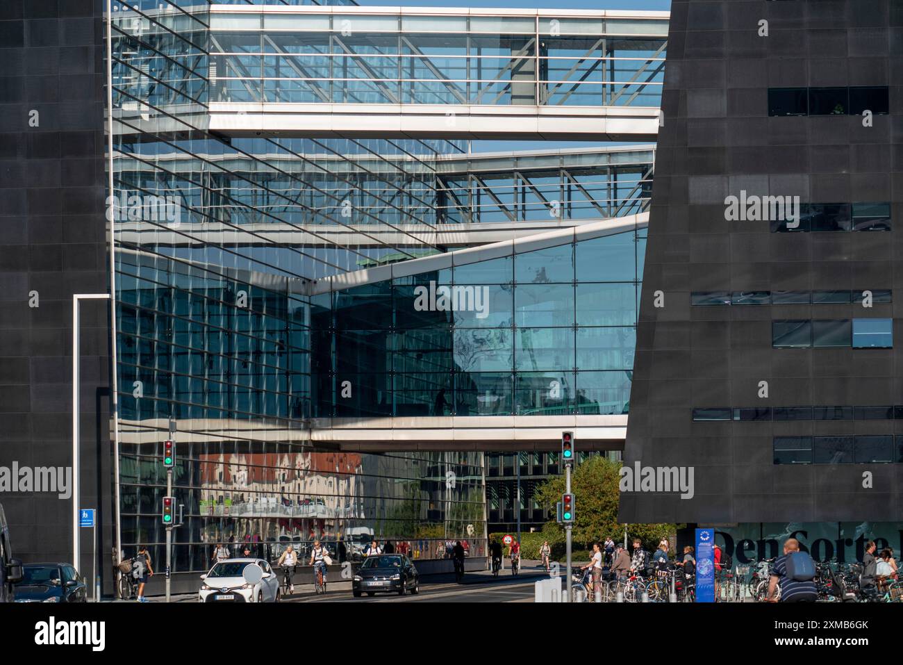 The Danish Royal Library, new building, the so-called Black Diamond, at ...