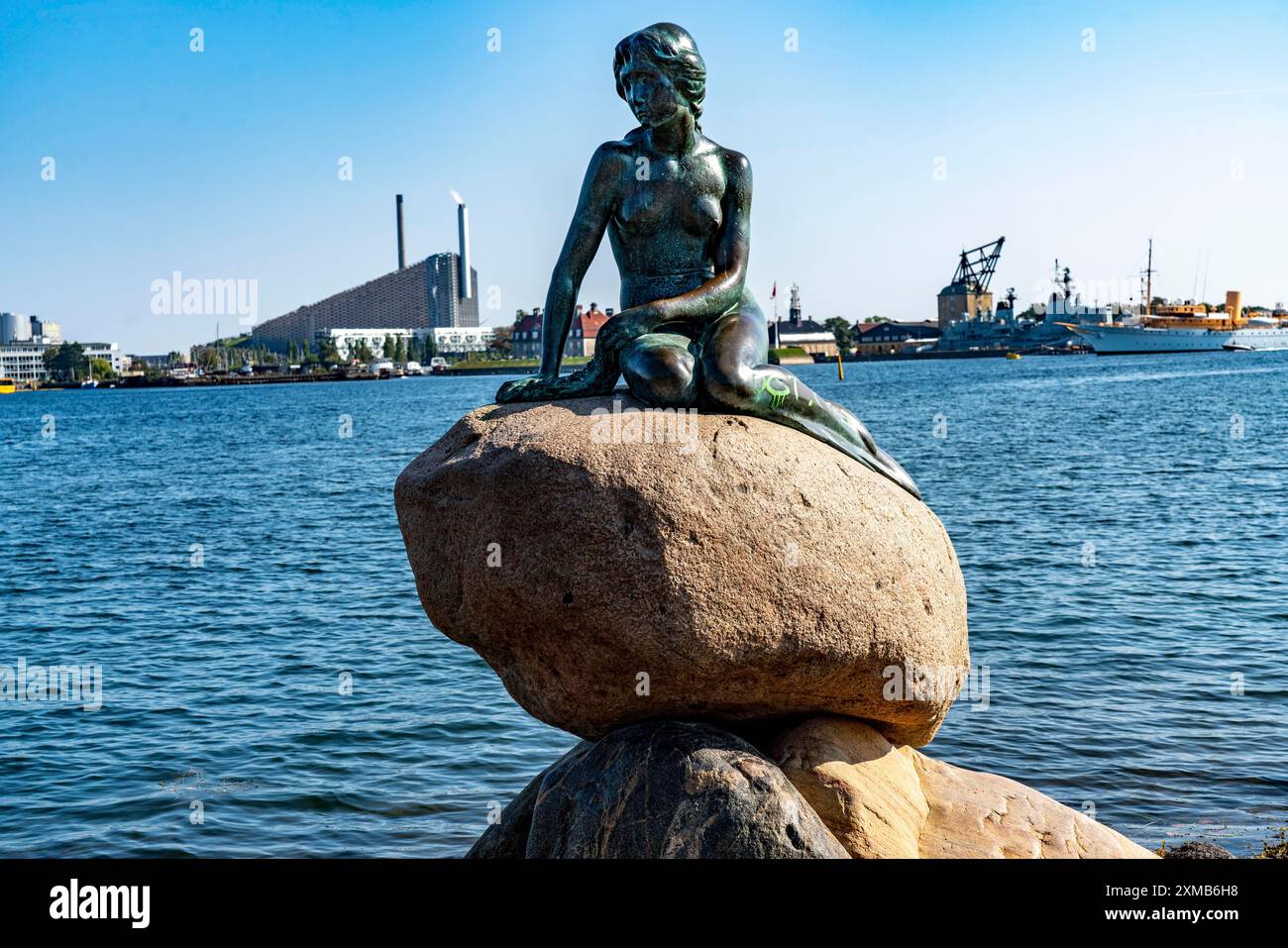 The Little Mermaid statue, Den lille Havfrue in Danish, on the Langelinie waterfront promenade ...