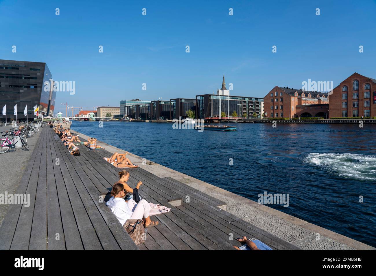 Summer, swimming in the harbour of Copenhagen, there are official ...