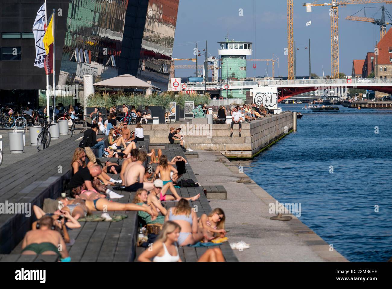 Summer, swimming in the harbour of Copenhagen, there are official ...