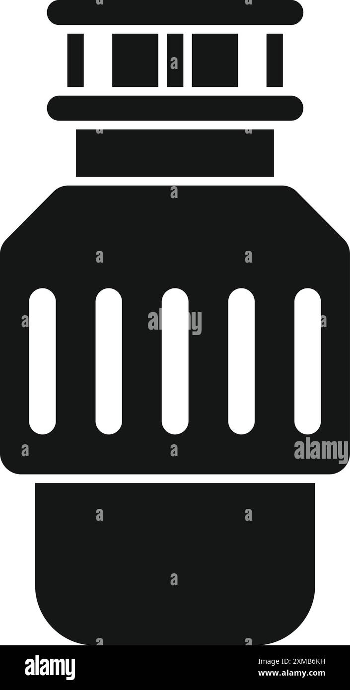 Simple silhouette of a modern chimney representing a warming system for ...