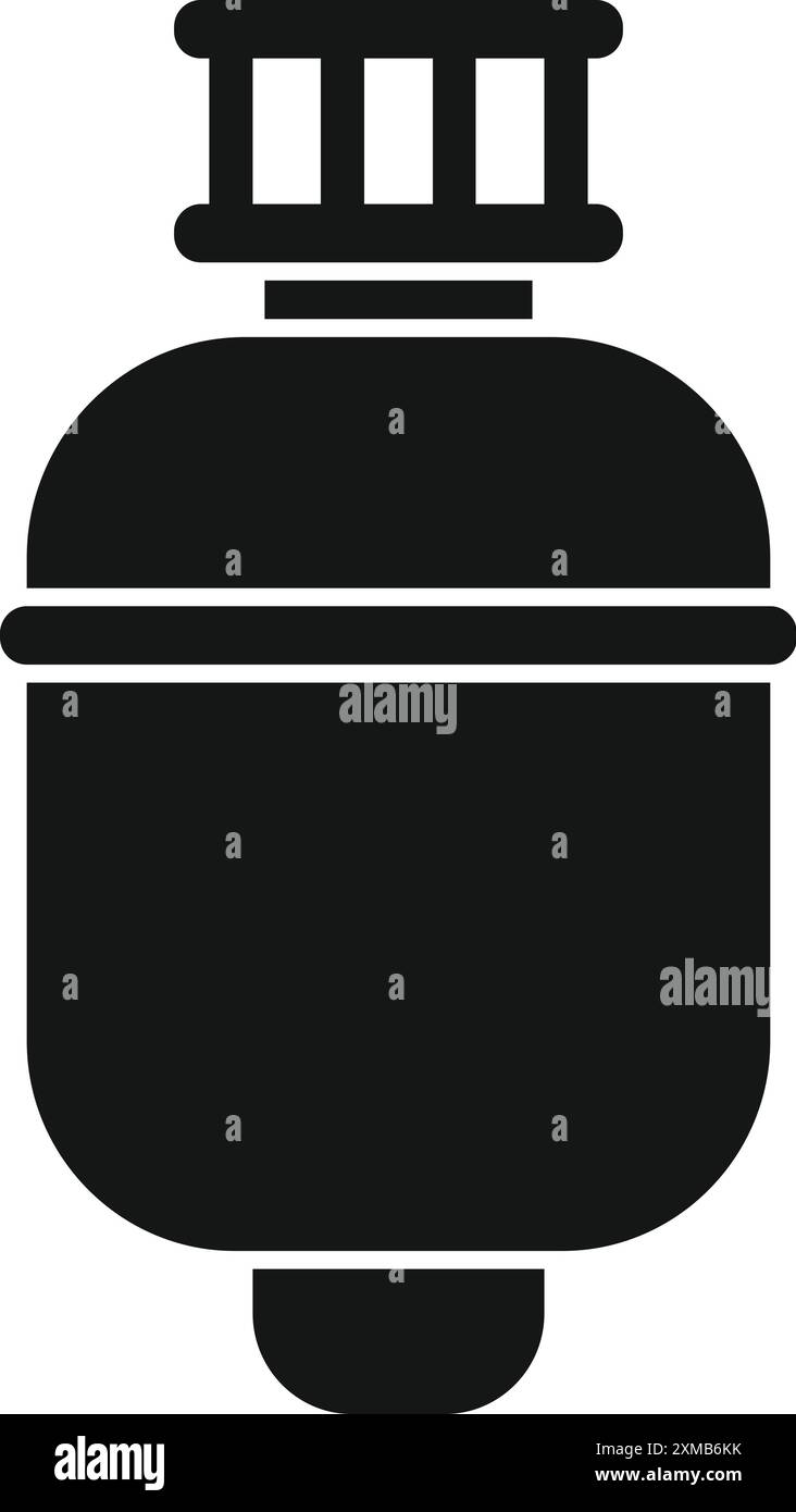 Black silhouette of a gas cylinder, emphasizing its potential hazards ...
